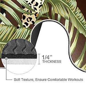 Yoga Mat, Yoga Mats for Home Workout, Workout Mat, Exercise Mats, Pilates Mat, Leaf Flower Leopard Tiger pattern