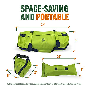 Magna Rex Sandbags for Working Out - Adjustable Sand Bags for Weight Training, Heavy Duty Equipment - 1 Outer Workout Sandbag, 3 Inner Sandbags, and 1 Soft Kettlebell