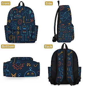 Toddler Backpack for Boys Girls, Kids Backpacks for Preschool, Kindergarten, Elementary School with Padded Back, Sturdy School Bags Children Bookbags Casual Travel Back Pack (Robot)