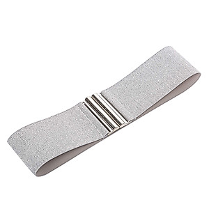 GRACE KARIN Vintage Women Metal Skinny Elastic Buckle Dress Waist Belt Silver L