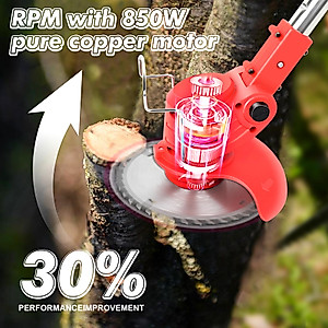 Tree.Nb Weed Trimmer with Battery Powered,3 in 1 Cordless Mower, 2 X 2.0ah Battery Operated Wheel, Mower Suitable for Garden and Yard