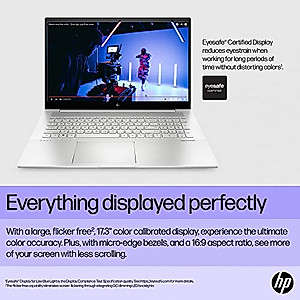 HP Envy Laptop, 17.3" Full HD Touchscreen, 12th Gen Intel Core i7-1260P, 32GB DDR4 RAM, 2TB PCIe SSD, IR Camera, HDMI, Backlit Keyboard, Wi-Fi 6, Windows 11 Home, Silver