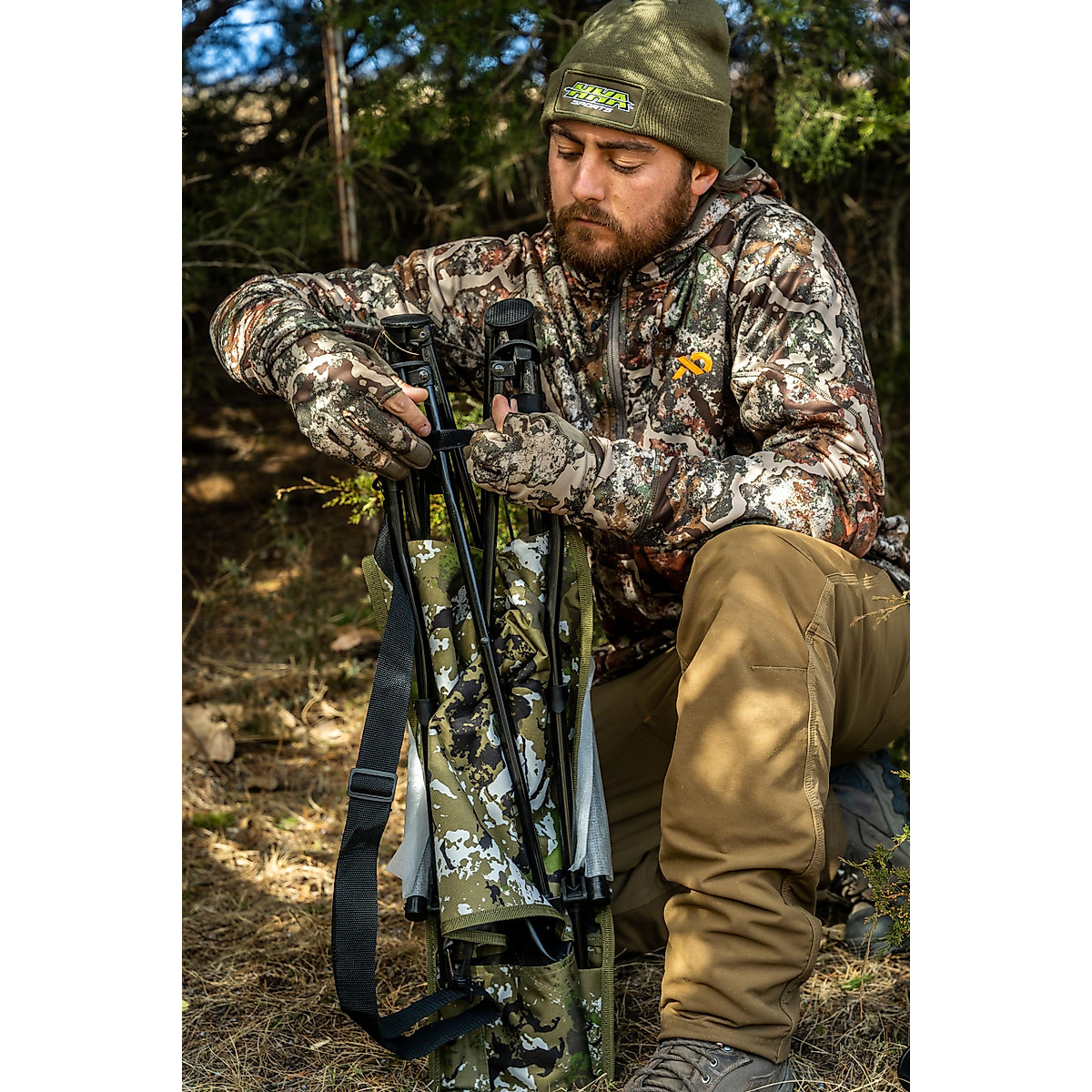 First Lite Men’s Sawbuck Brush Soft Shell Pant - Hunting Brush Pants with DWR - Dry Earth - 36 x 32