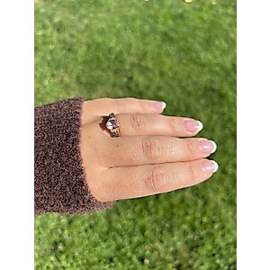 LE VIAN 1/4 Carat Diamond and 0.90 Carat Oval Morganite Milgrain Ring for Women in 14k Rose Gold (Fancy Brown/H-I, SI1-SI2, cttw) Promise Anniversary Ring Size 8.5 by LeVian