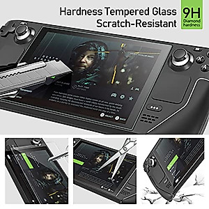 ivoler [3-Pack] Screen Protector Tempered Glass for Steam Deck 7''2022[New Version], Transparent HD Clear Anti-Scratch Screen Protector Compatible with Steam Deck[Updated Version]