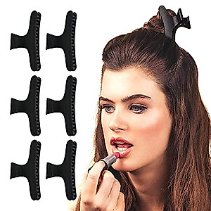 Kitsch Butterfly Clamp for Hair Sectioning - Hair Clips for Women | Hair Claw Clips for Thick and Thin Hair | Hair Accessories for Girls & Teens, 6pcs (Black)