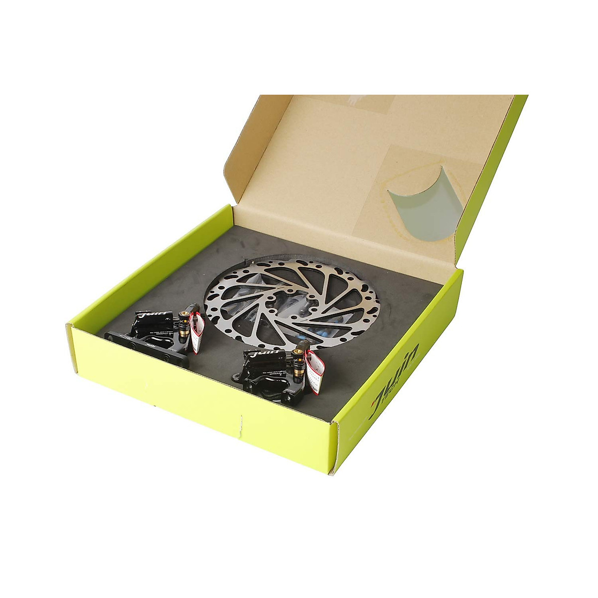 Juin Tech F1 Cable Actuated Hydraulic Bicycle Bike Disc Brake Caliper Set Extra Lightweight Hybrid Brake Set for Flat-Mount Road/Cyclocross/Gravel/E-Bike/Folding Bike use w/160mm 6" rotors (Black)