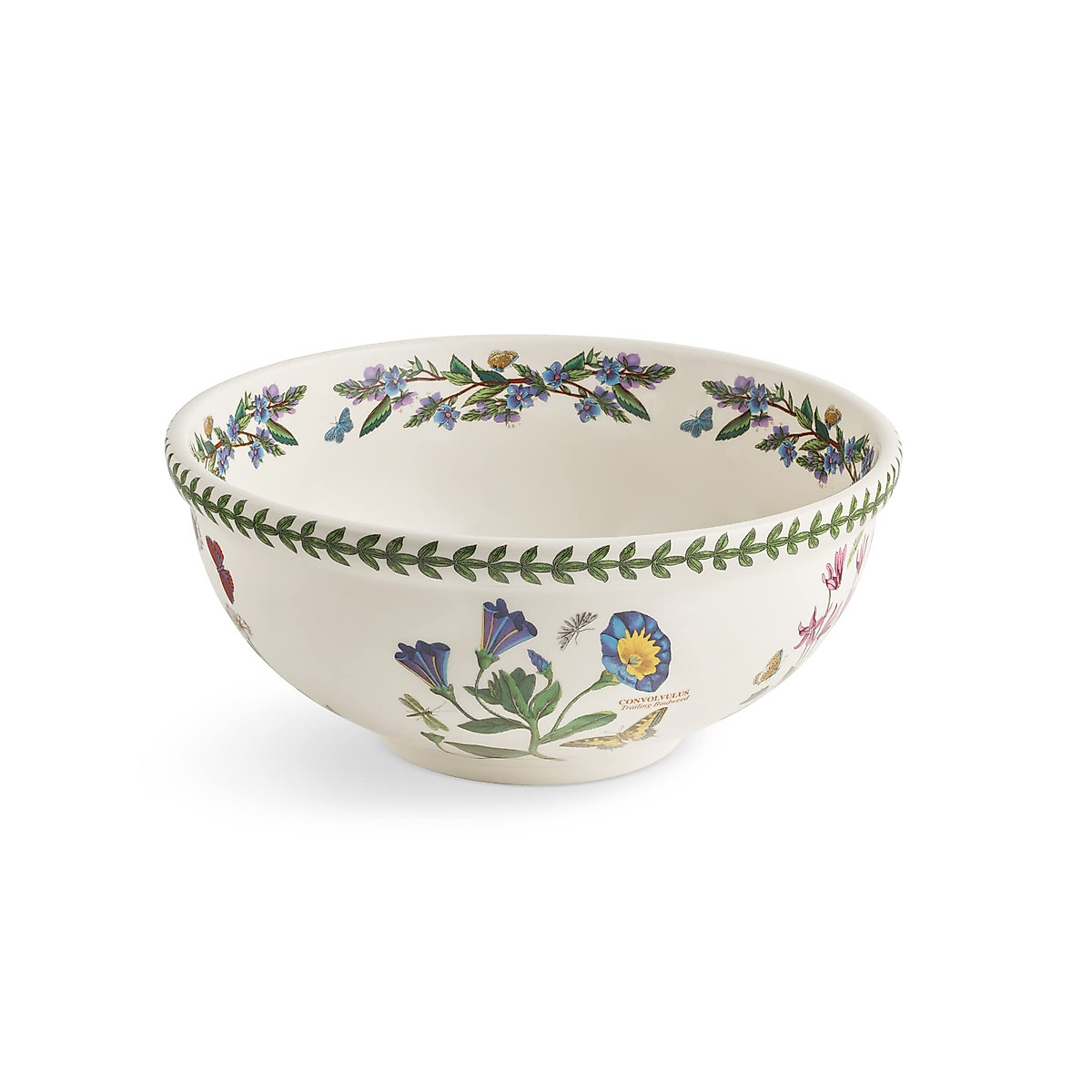Portmeirion Botanic Garden Large Salad Bowl | 11 Inch Mixing Bowl with Azalea Motif | Made in England from Fine Earthenware | Microwave and Dishwasher Safe