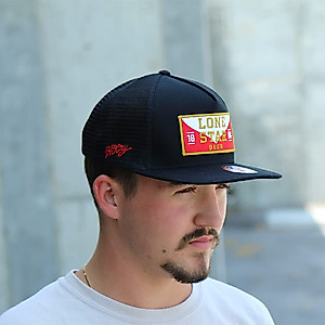 HOOEY Lone Star Beer Patch Adjustable Snapback Hat (Black/Black)