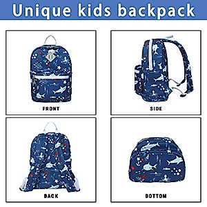 COTS Kids Backpack, Lightweight Preschool Backpack Water Resistant Classical Casual Daypack Cute Cartoon School Bookbag for Toddlers Boys Girls (Shark)
