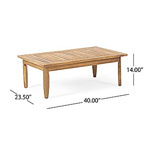 Christopher Knight Home Gallia Outdoor Loveseat Set, Teak Finish, Cream