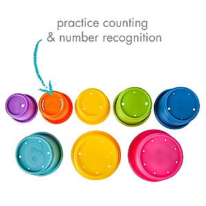 Melissa & Doug Geometric Stacker and The First Years Stack & Count Stacking Cups - Educational Toys for Toddlers