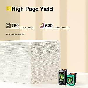 74XL 75XL Ink cartridges Combo Pack High Yield Replacement for hp Ink 74xl 75xl Combo Pack Use with D4260 D4280 D4360 C4480 C4280 C5280 C5550 Printer (1 Black, 1 Tri-Color) 2 Pack