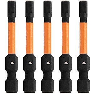 Hex 4mm Impact Driver Bit - Railer Allen Wrench Drill Hex Bits. 1/4 Quick Release S2 Steel 2 inch 4mm Hex Bits. (5 Pack)