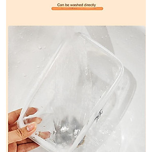 QSNEOZPQ Hard Sided Zipper Case - 2024 New Hard-Sided Clear Zipper Ppencil Case, Portable Transparent Zipper Pencil Case, Hard Zippered Pouch Clear Organizer Bags