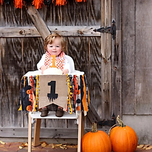 HighChair Banner for 1st Birthday - Halloween Decorations for Photo Booth Props, Birthday Souvenir and Gifts for Kids, Best Party Supplies (Halloween Birthday Banner)