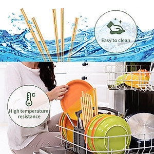 Muguning 50 Pairs Long Bamboo Chopsticks, 11.8 Inches Reusable Extra-Long Hotpot Chopsticks Dishwasher Safe for Cooking Eating (30cm)