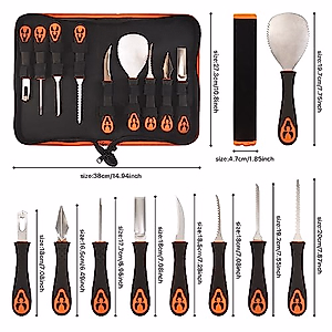 Halloween Pumpkin Carving Kit Tools - 9 PCS Premium Stainless Steel Pumpkin Knives Set Heavy Duty Carving Tools for Halloween Decorations, TAVOLOZZA