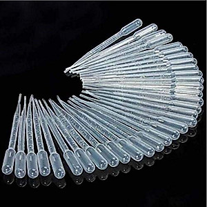 50pcs 0.5ml FWD Clear White Plastic Liquid Graduated Dropper Pasteur Transfer Pipette,Suitable for Essential Oils,Mixing Acrylic Paints& Science Laboratory (0.5ml)