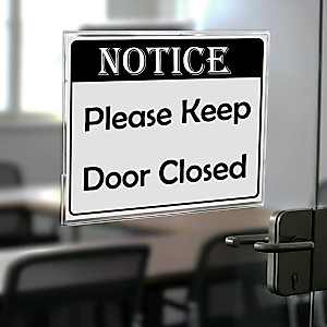 NIUBEE 4x6 inch Wall Mount Acrylic Sign Holder with Double Sided Adhesive Tape for Office, Home, Store, Restaurant, No Drilling - Horizontal (6 Pack)