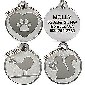 GoTags Dog ID Tags, Fun Playful Designs, Personalized Engraved Stainless-Steel Dog & Cat Pet Tags.