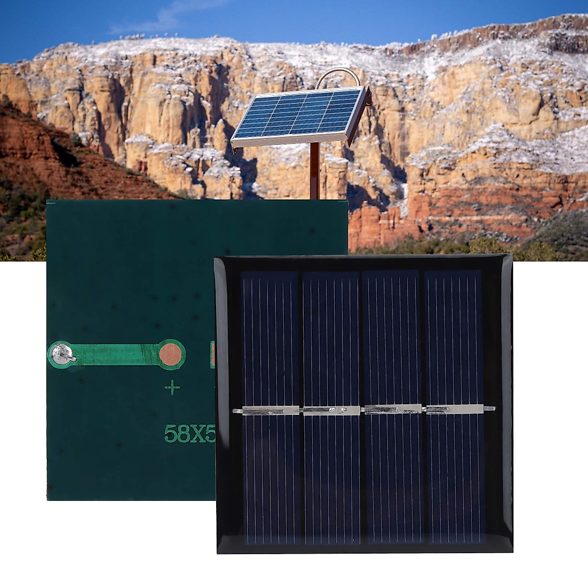 4Pcs Solar Panels, 0.45W 2V 58x58mm Solar Panel Kit, PET Solar Charger Panel, Waterproof Solar Charger, Portable DIY Solar Charging Board Module Charging Accessories, Solar Power Supplies