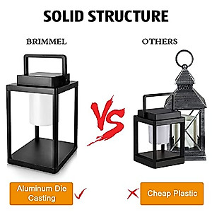 BRIMMEL Aluminum Outdoor Table Lamp Lanterns for Patio Portable Table Lantern 35W 3000K 3-Level Brightness Touch Control LED IP44 Waterproof Cordless Rechargeable Outdoor Light with USB Port