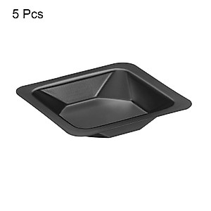 PATIKIL Square Weigh Boats, 5 Pack Plastic Small Scale Trays Powder Dispenser for Weighing Mixing, Black