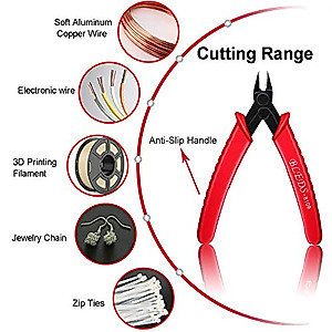 Flush Cutter, Wire Cutters, BS-8109 Soft Wire Cutter Pliers Precision Micro Cutter Anti-Slip Flush Cutter for Electronics Aluminum Jewelry 3D Printing Copper Wire Cables Floral