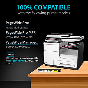 Smart Ink Compatible Ink Cartridge Replacement for HP 972X 972 X (Yellow) to use with PageWide Pro 477dw 577dw 452dw 477dn 452dn 577z 552dw P55250dw Printers