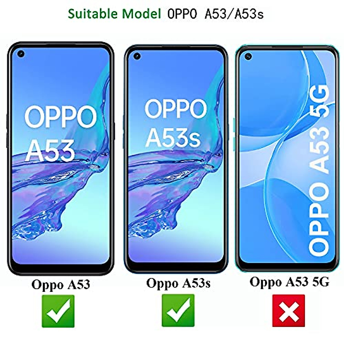 NEW'C Pack of 3, Glass Screen Protector for Oppo A53 / A53s, Tempered Glass Anti-Scratch, Anti-Fingerprints, Bubble-Free, 9H Hardness, 0.33mm Ultra Transparent, Ultra Resistant