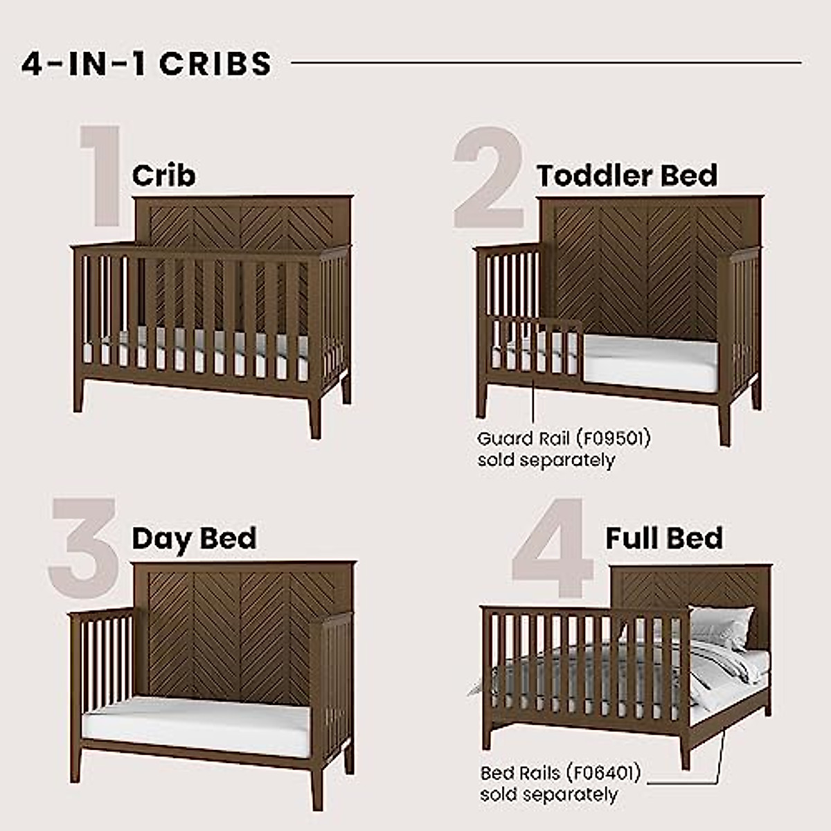 Child Craft Atwood 4-in-1 Convertible Baby Crib (Cocoa Bean)