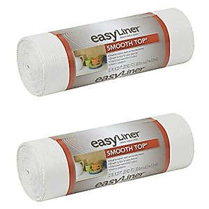 Duck 855145 Smooth Top EasyLiner Non-Adhesive Shelf and Drawer Liner 12-Inch x 20-Foot, White, 2 Rolls