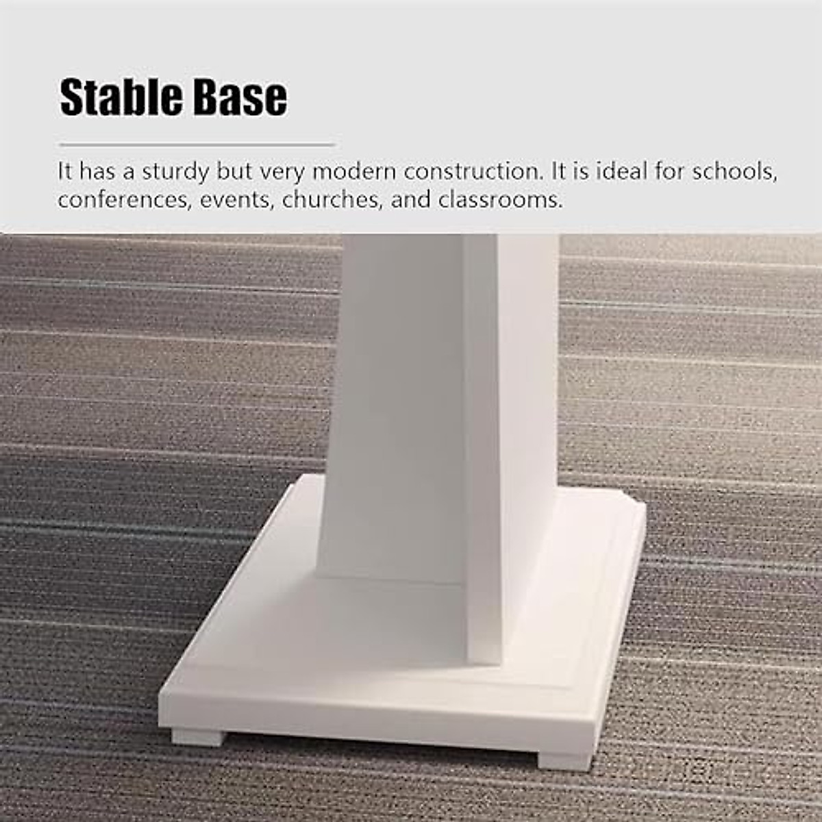 Floor Standing Podium Church Lecterns Simple Podium Stand Easy to Assemble Pulpits with Casters and Storage Space Lecterns