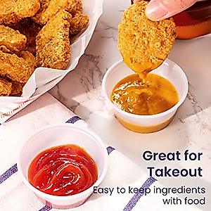 Fit Meal Prep [250 Pack] 2 oz BPA Free Plastic Portion Cup - Disposable Jello Shots Sauce Condiment Souffle Dressing Mini Containers, Cups No Lids