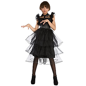 Spirit Halloween Kids Rave 'N Dance Wednesday Addams Dress - S | Officially Licensed | Netflix