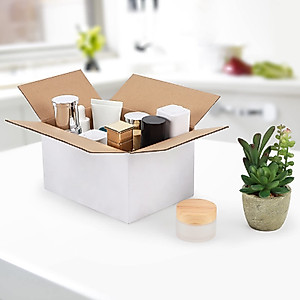 Calenzana 7x5x4 Inches Shipping Boxes Pack of 25, White Cardboard Corrugated Box for Mailing Packing and Storage