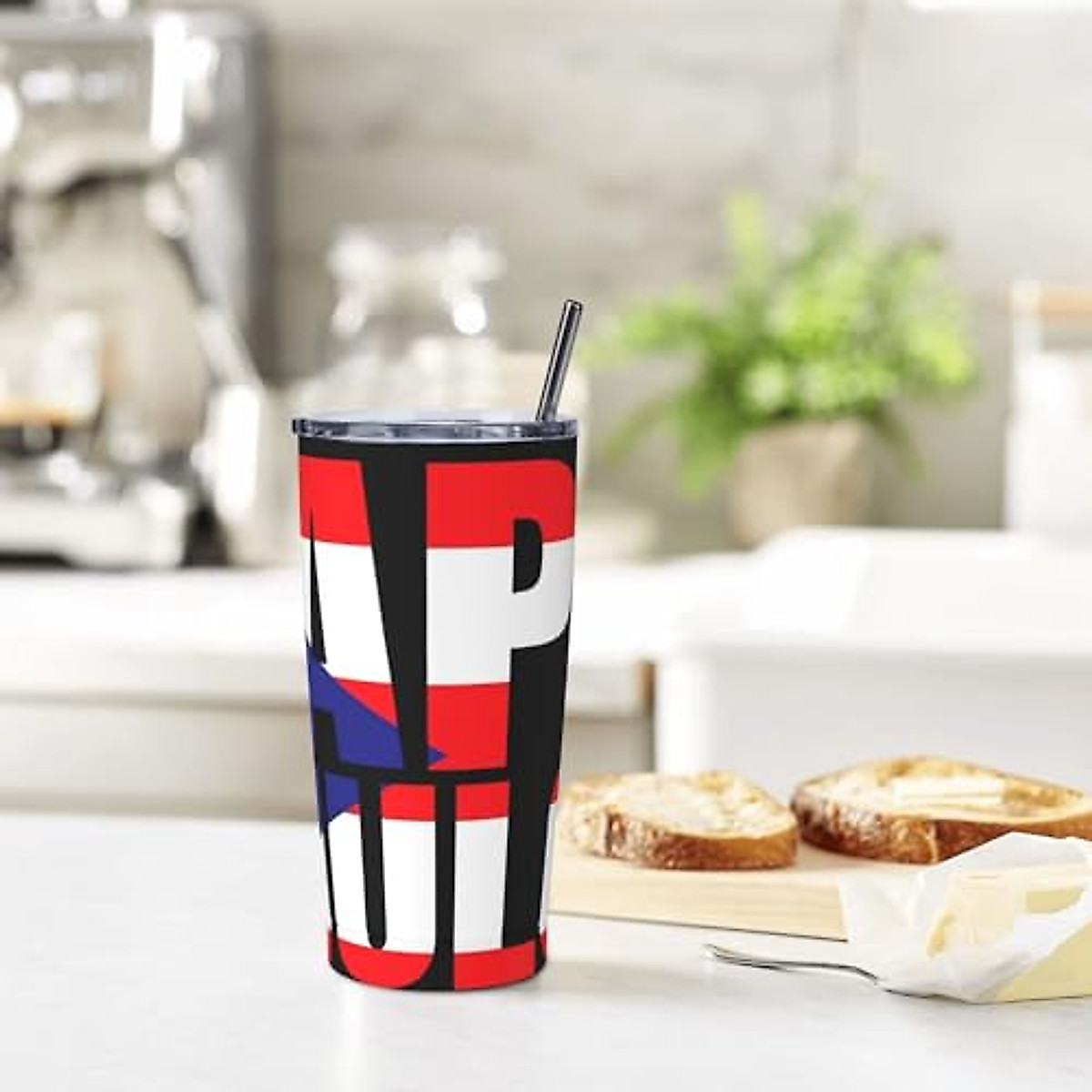 VKKOEWL Puerto Rico Flag Stainless Steel Insulated Tumbler 20 Oz Travel Water Bottle Coffee Mug Drink Cup With Lid Straw