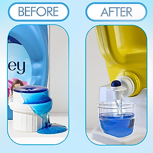 Skywin Laundry Detergent Holder Stand with Tray, Laundry Detergent Stand with Non-Slip Rubber Feet for Washing Area Organization, Easy Pour (White)