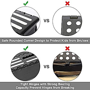 5 inch Portable Folding Step Stool(Black),Opens Easy in Indoor and Outdoor Universal,Durable Plastic Material Supports 300 lbs,Folding Ladder Storage for Kitchen,Toilet,Bathroom, Bedroom,Camping ect