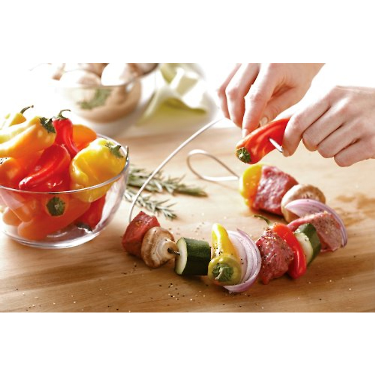 Fire Wire FWG904 Stainless Steel Flexible Grilling Skewer, Set of 2, 31-inches, Metallic