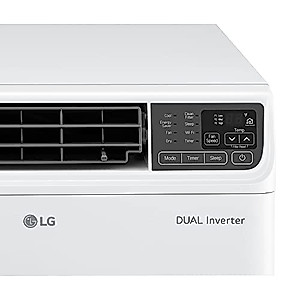 LG 9,500 BTU Dual Inverter Smart Window Air Conditioner, Cools 450 Sq. Ft., Ultra Quiet Operation, Up to 15% More Energy Savings, ENERGY STAR®, works with LG ThinQ, Amazon Alexa and Hey Google, 115V