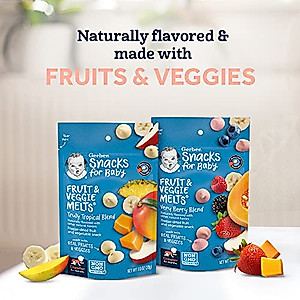 Gerber Snacks for Baby Fruit & Veggie Melts, Truly Tropical Blend, 1 Ounce