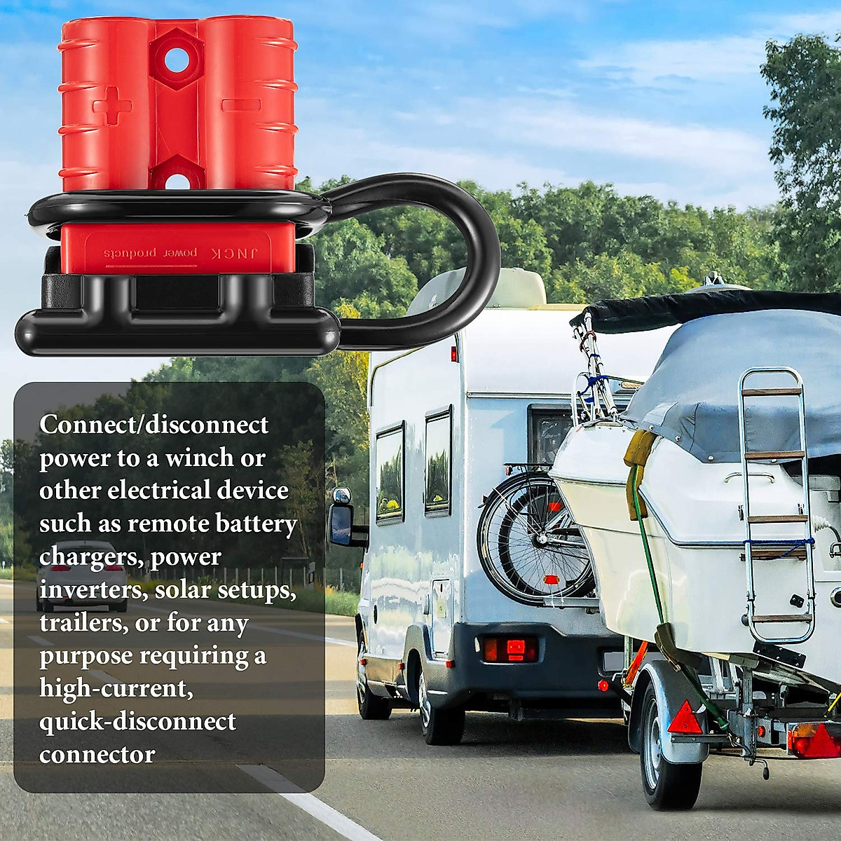 Boao 6 Sets 6-10 Gauge Battery Quick Connect Disconnect 50a 12-36v Battery Quick Connector Quick Wire Harness Plug Kit Battery Quick Connector Disconnect Plug for Motor Winch Trailer(Red)