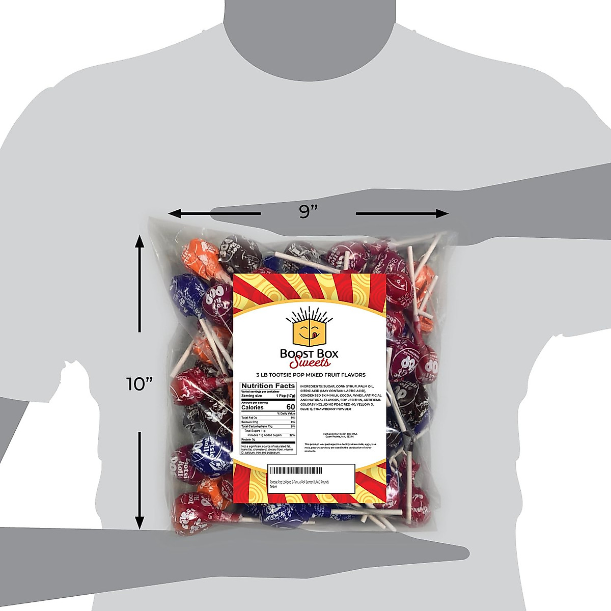 Tootsie Pop Lollipop 5-Flavors Hard Candy Outside with Chewy Tootsie Roll Center Bulk (3 Pound)