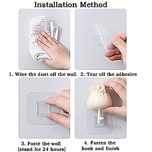 NUANNUAN 4 Pieces Coat Hooks Cute Cat Shape Punch Free Adhesive Hooks, Plastic Creative Home Storage Utility Wall Decorations Hanger Holder for Hanging Hat Towel Backpacks Key Scarf Bags