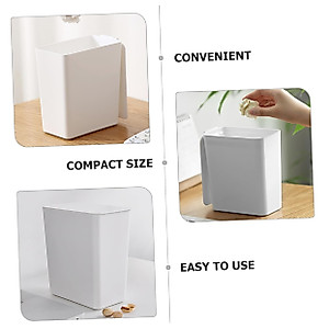 OFFSCH Garbage Container Bin Tiny Trash Can Tiny Desk Trash Can Slim Trash Can Garbage Bucket Waste Basket Garbage Can Kitchen Table Garbage Container Wastebasket Office Mini White Pp