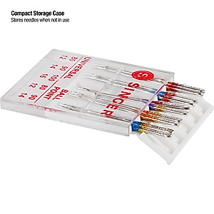 SINGER 04800 Universal Regular Point and Ball Point Sewing Machine Needle, Assorted Sizes, 8-Count
