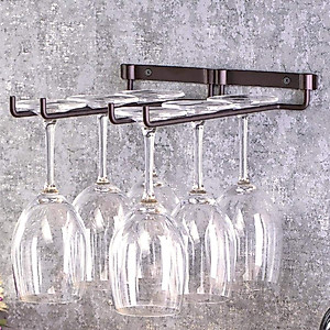 Wine Glass Rack Holder, Double Wall Mountable Stemware Storage Hanger for Kitchen or Bar