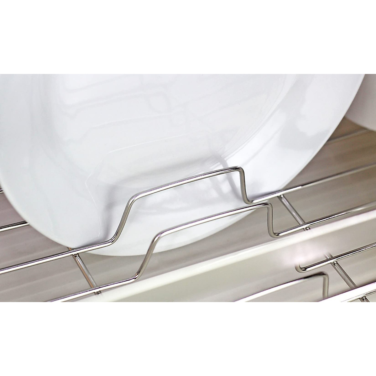 Neat-O Stylish Sturdy Stainless Steel Metal Wire Medium Dish Drainer Drying Rack (Stainless Steel, Chrome)